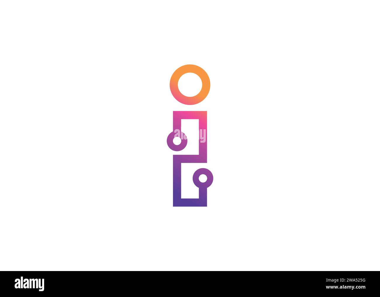 Letter i Technology vector monogram logo design template. Letter i ...