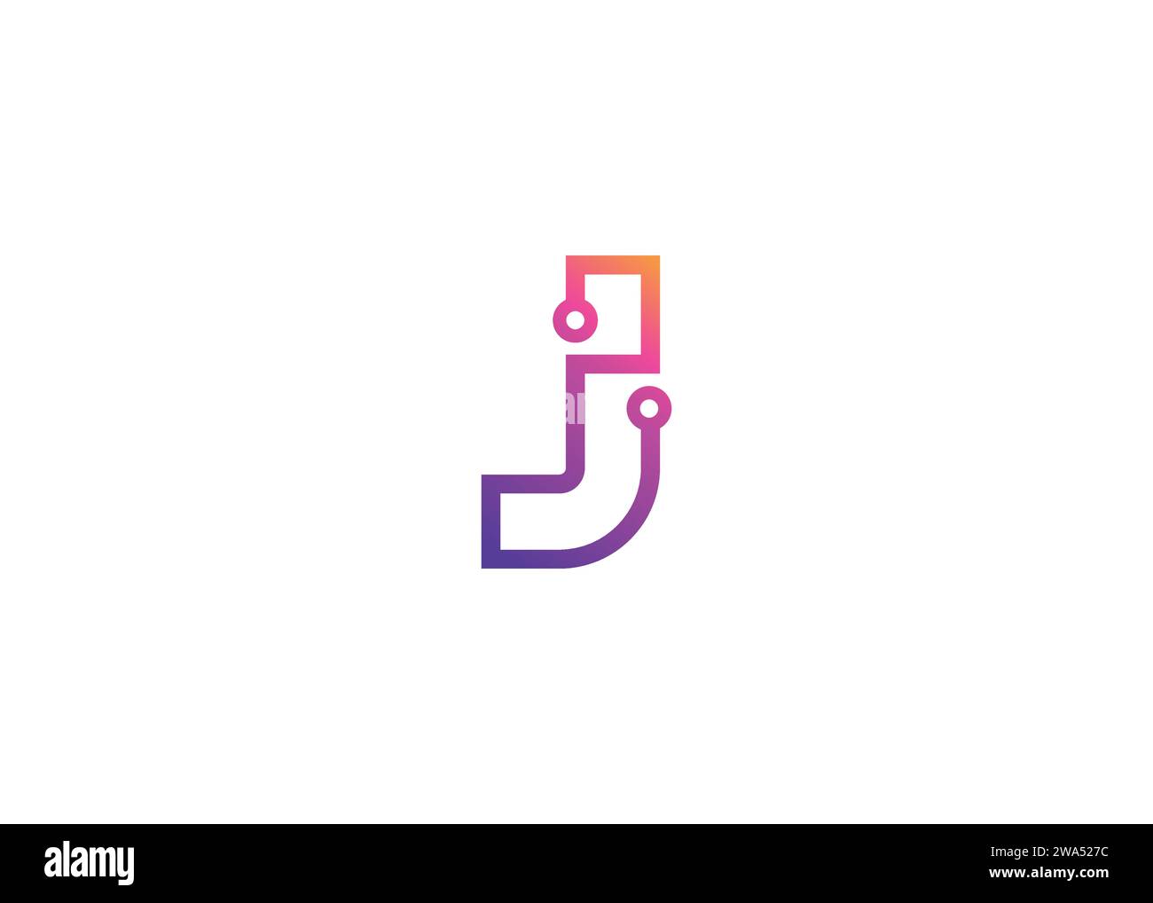 Letter J Technology vector monogram logo design template. Letter J ...