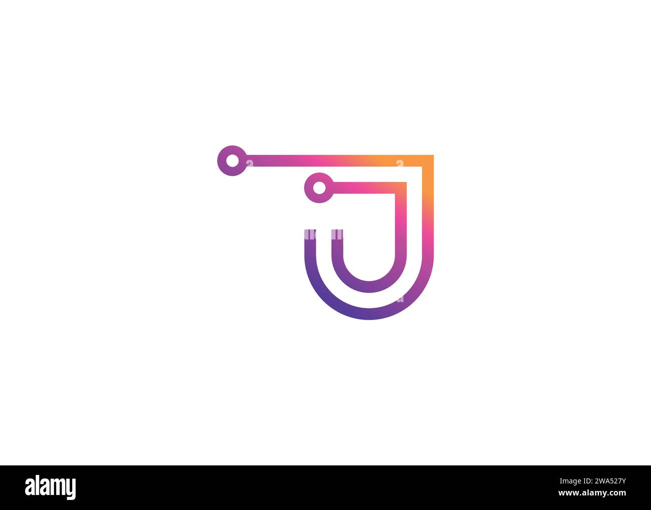 Letter J Technology vector monogram logo design template. Letter J ...
