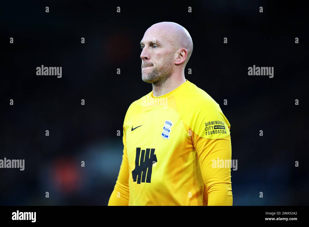 Leeds, UK. 1st Jan, 2024. John Ruddy of Birmingham City looks on during ...