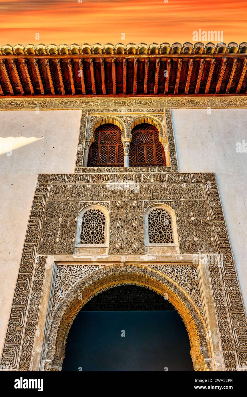 Architecture Alhambra Palace and Fortress Complex, Granada, Spain Stock ...