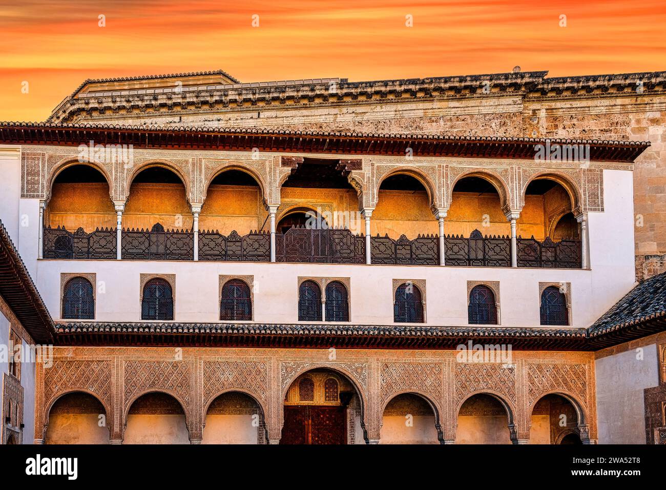 Architecture Alhambra Palace and Fortress Complex, Granada, Spain Stock ...
