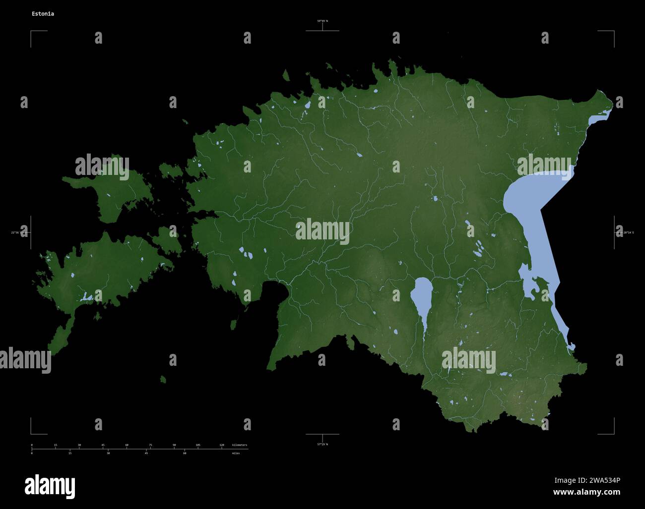 Shape of a Pale colored elevation map with lakes and rivers of the ...