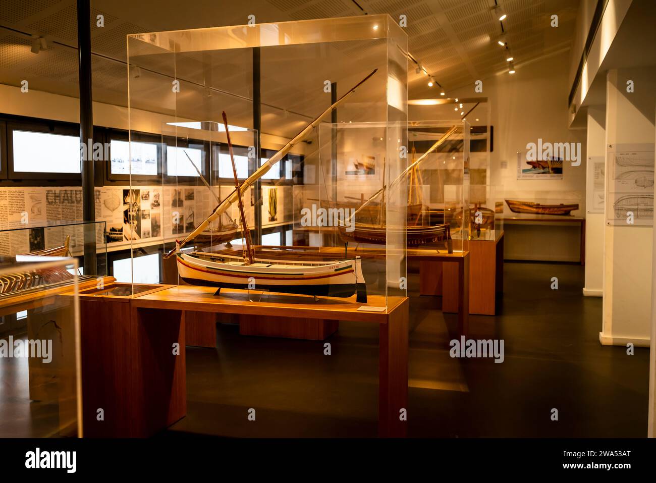 Model siding boat, Museum Of The Sea with displays exhibits on the ...