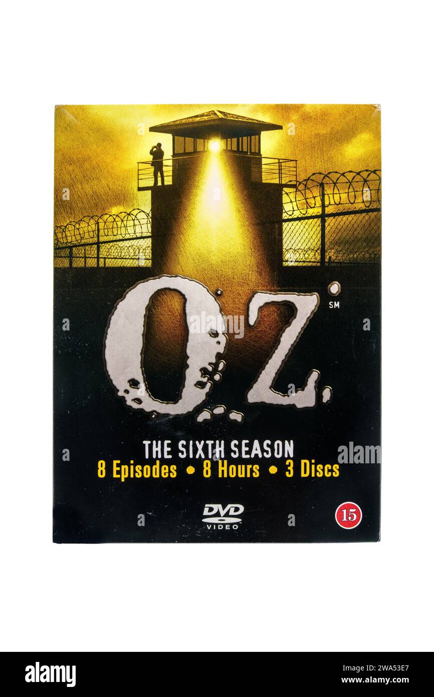OZ TV Show, Sixth season DVD. Isolated on white background with ...