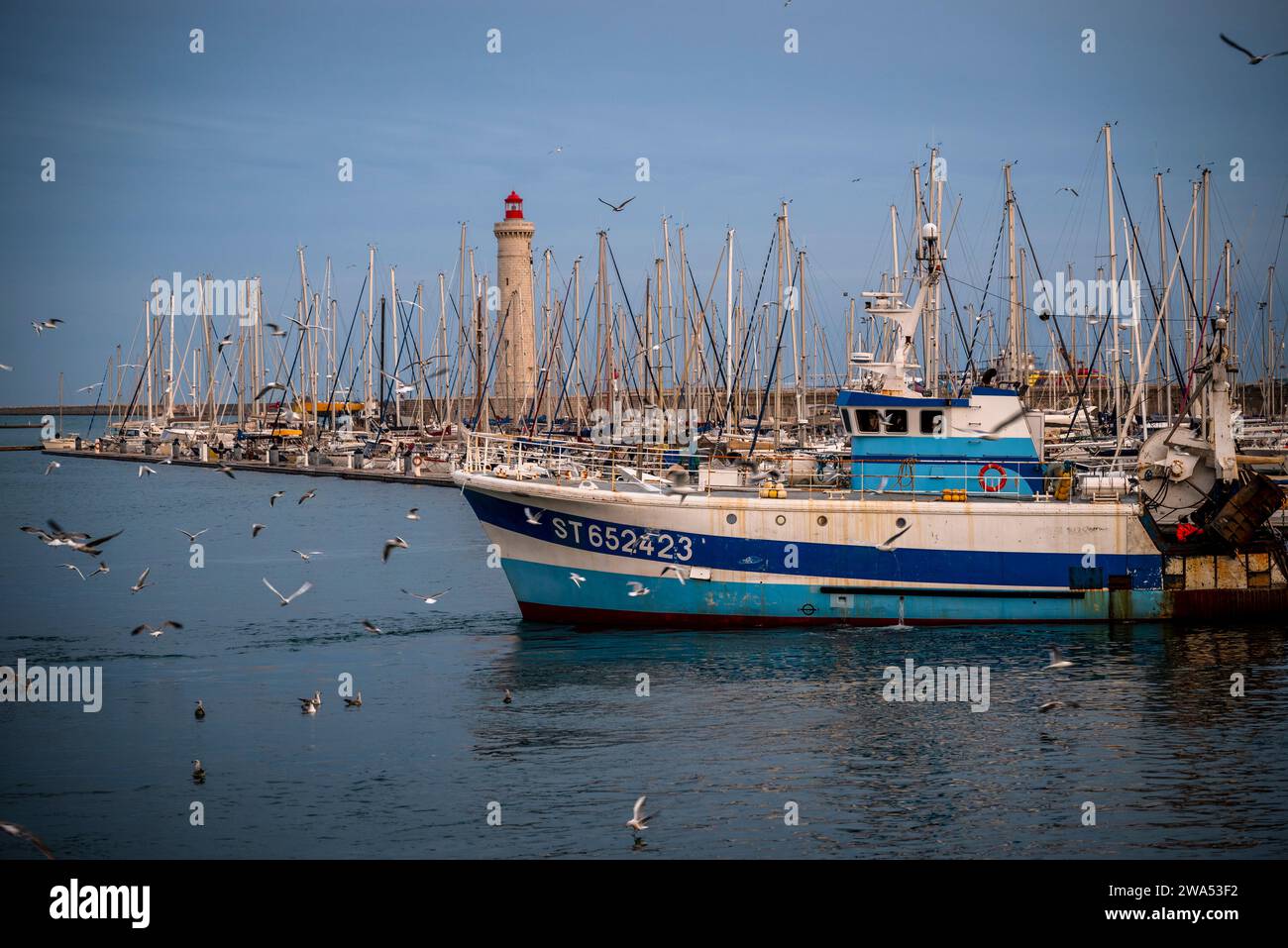 Harbour with fishing boats in Sète, a major port city in the southeast ...