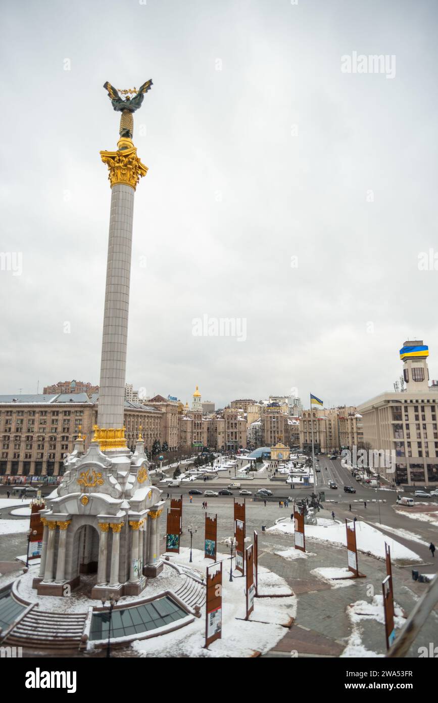 Kyiv, Kyiv, Ukraine. 2nd Jan, 2024. General view of the Maidan square ...