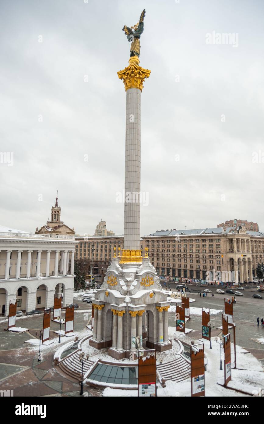 Kyiv, Kyiv, Ukraine. 2nd Jan, 2024. General view of the Maidan square ...