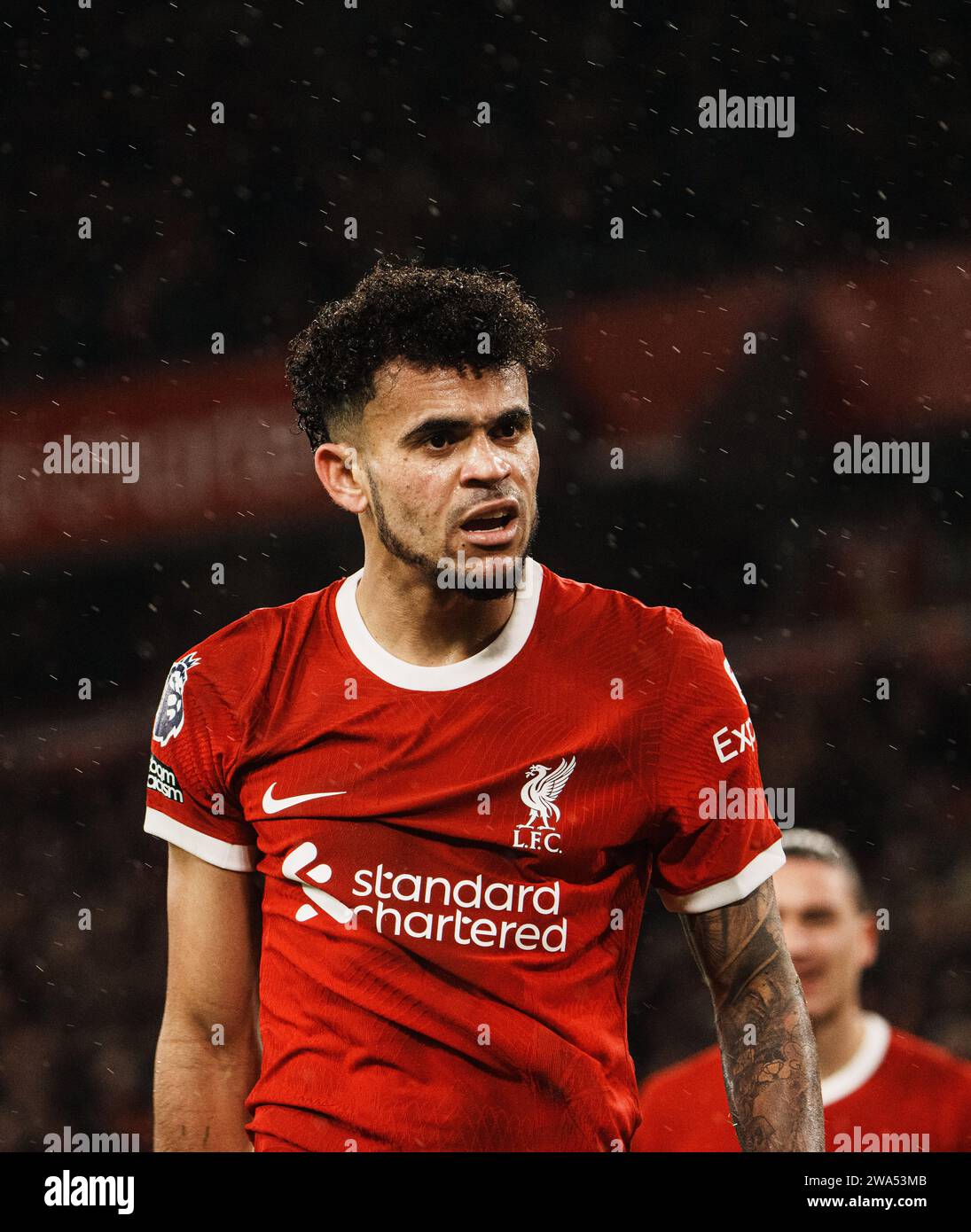 LIVERPOOL, ENGLAND - JANUARY 01: Luis Diaz of Liverpool during the ...