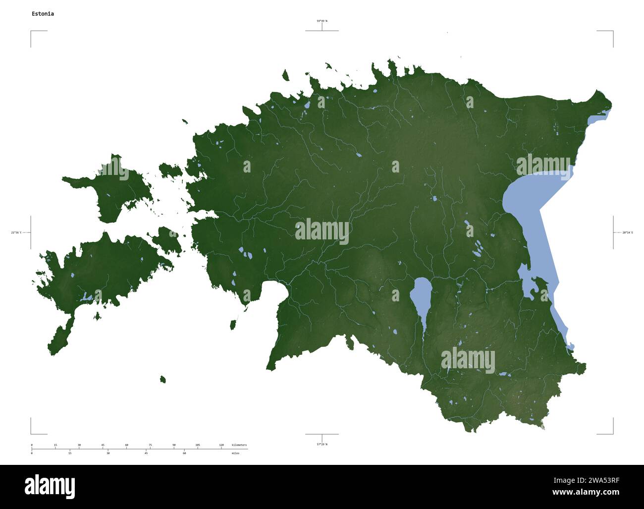 Shape of a Pale colored elevation map with lakes and rivers of the ...