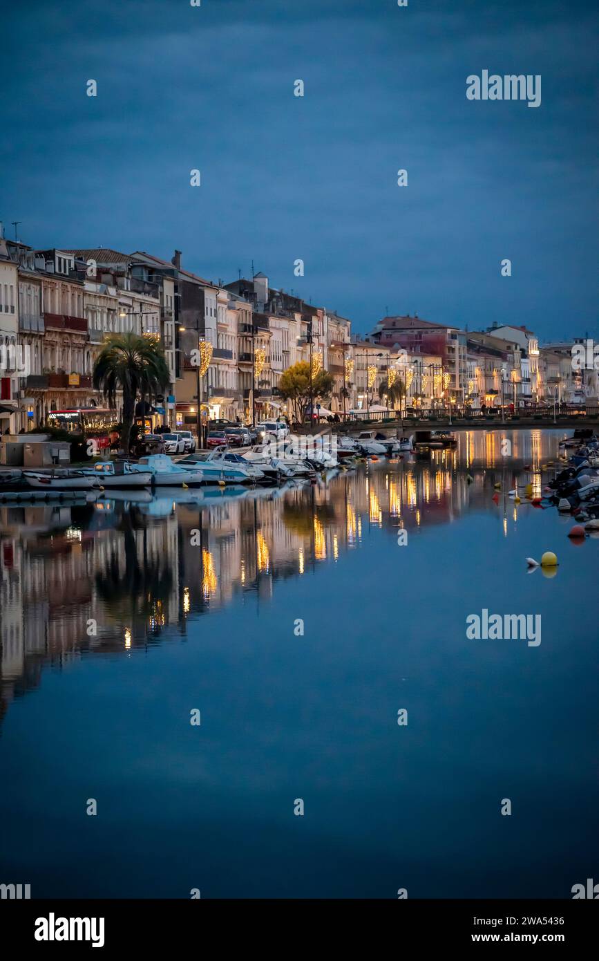 Canal Royal running through the centre of Sète, a major port city in ...