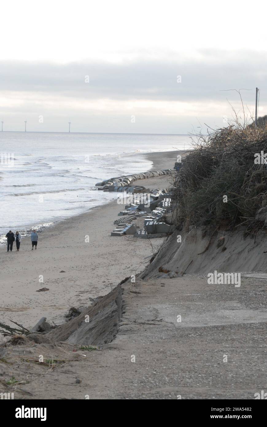 View of edge of Access Road on The Marrams that collapsed due to ...