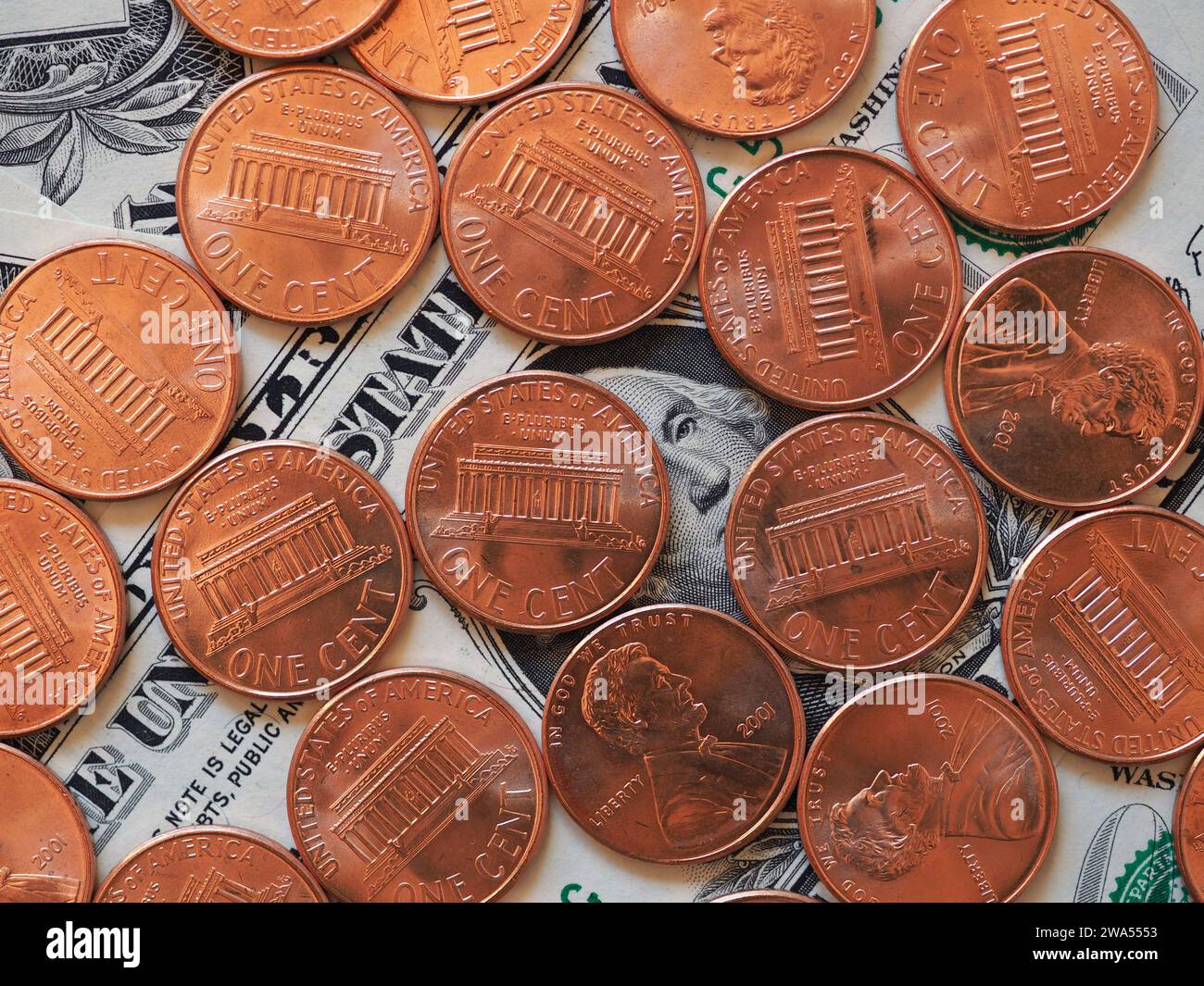 Dollar Banknotes And Coins (USD), Currency Of United States Stock Photo ...