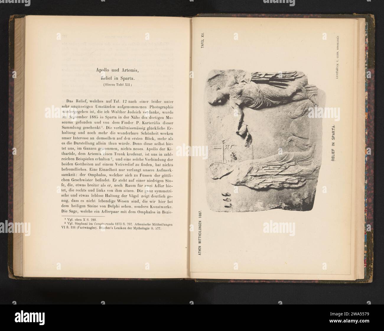 Relief with mythological representation of Apollo with Lier and Artemis ...