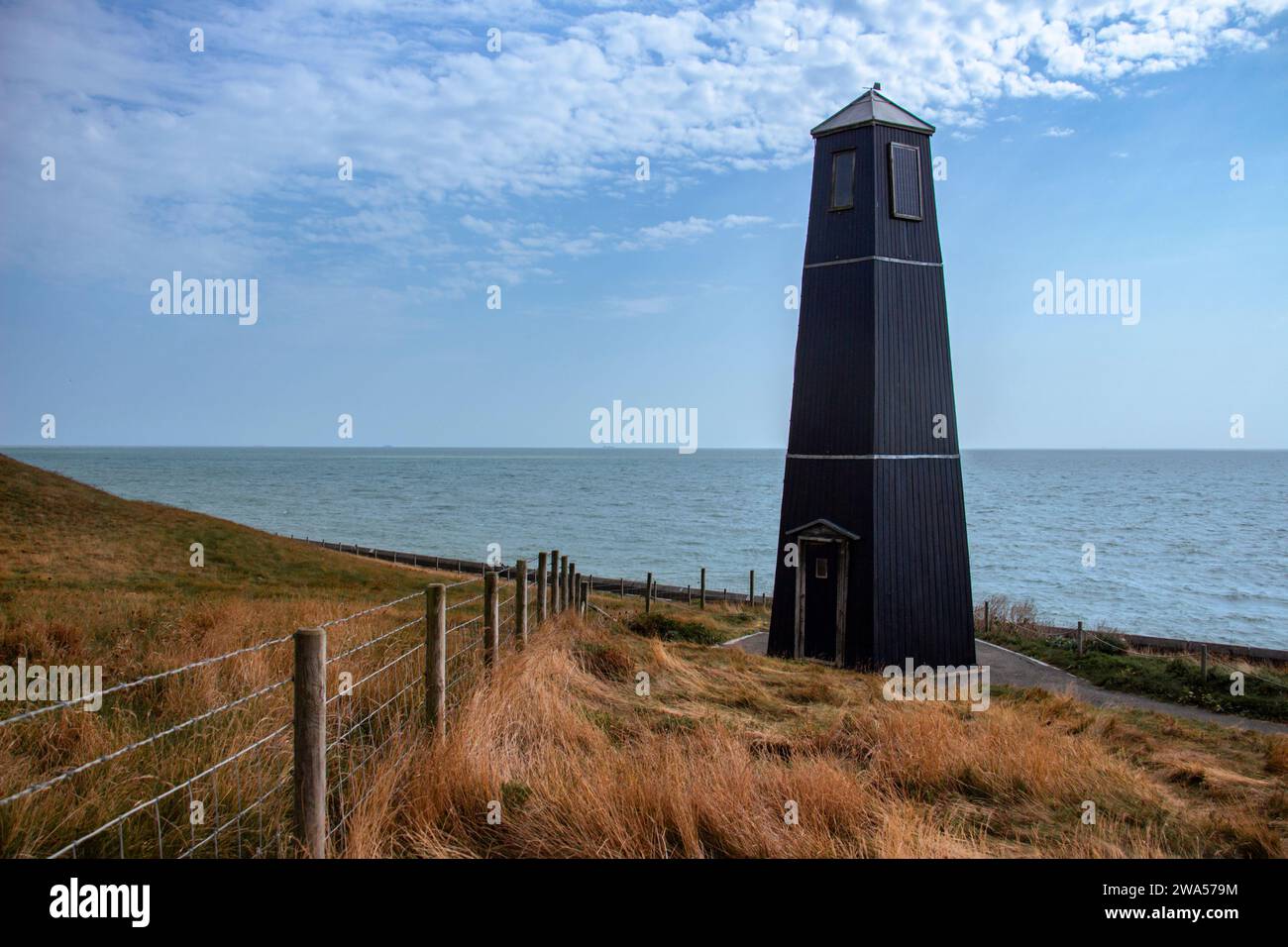 Samphire Hoe’s Black Lighthouse stands sentinel against the dramatic ...