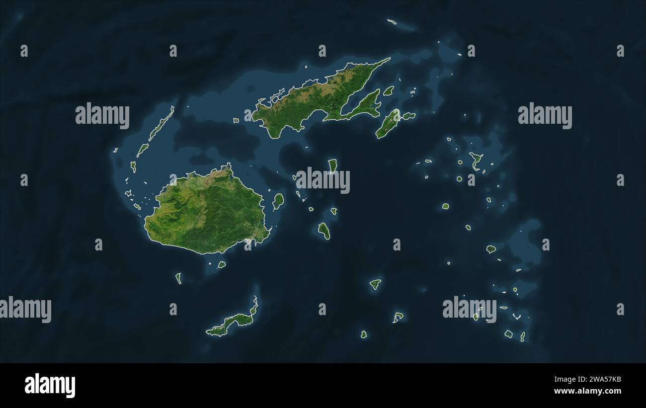 Fiji outlined on a high resolution satellite map Stock Photo - Alamy