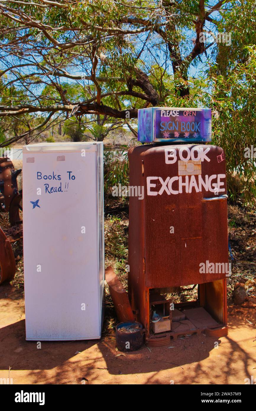 Improvised mini-library and book exchange in a few old fridges in the ...