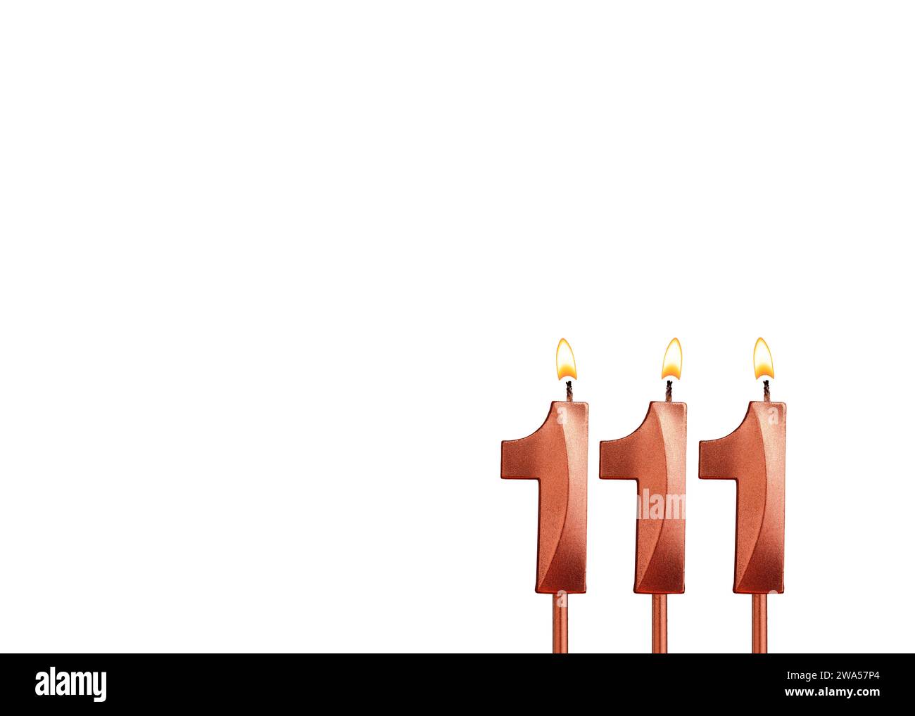Birthday candle number 111 on white background Stock Photo - Alamy