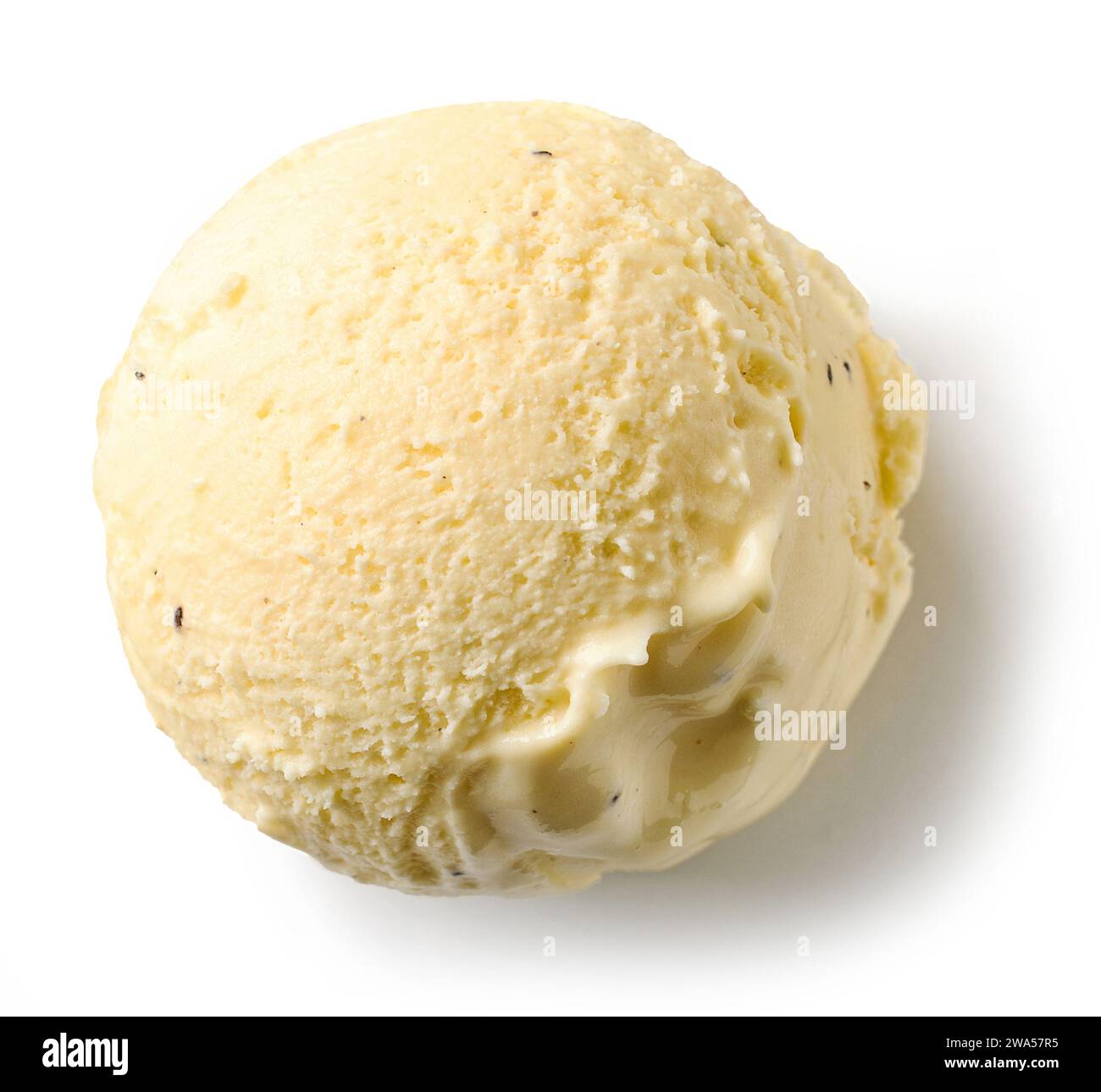 vanilla ice cream ball isolated on white background, top view Stock ...