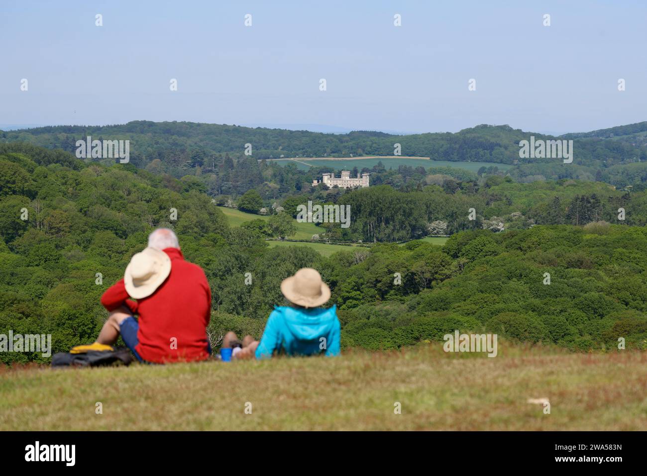 Taking a break, enjoying the view from Chase End Hill, Herefordshire ...