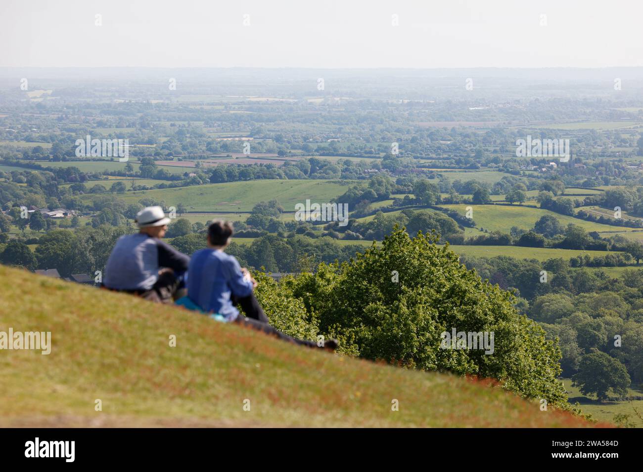 Taking a break, enjoying the view from Chase End Hill, Herefordshire ...