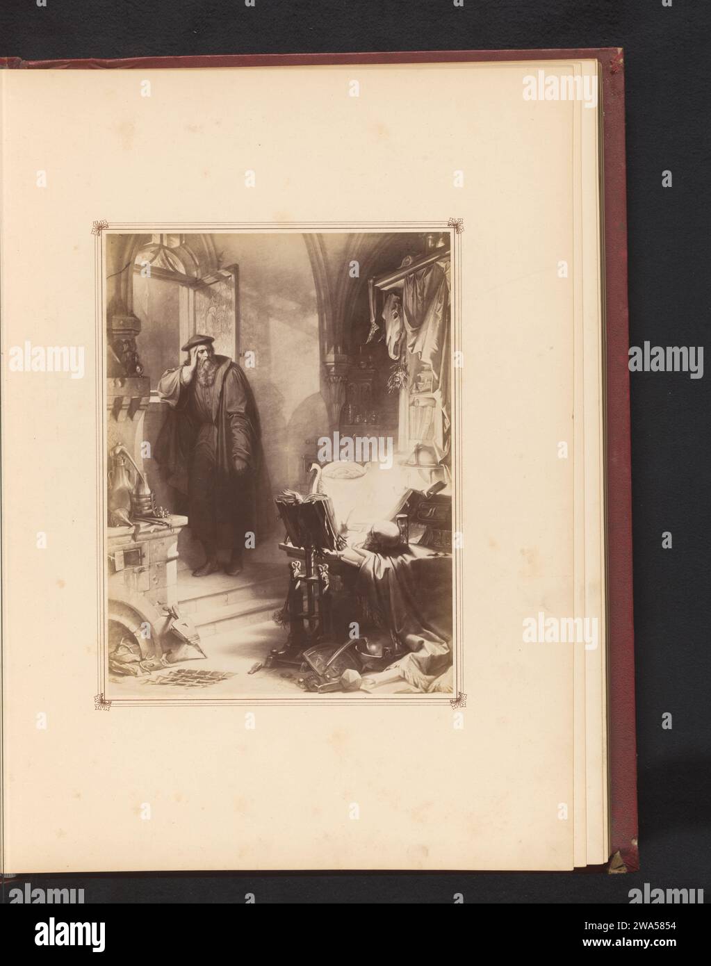 Photo production of a drawing by Faust in his study, from the first ...