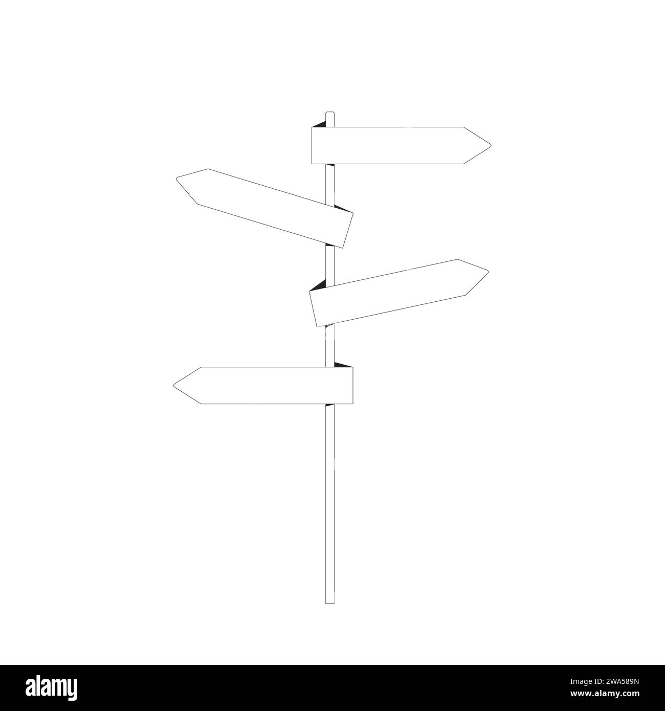 Signpost. Make a decision. Thinking about the right path. Vector ...