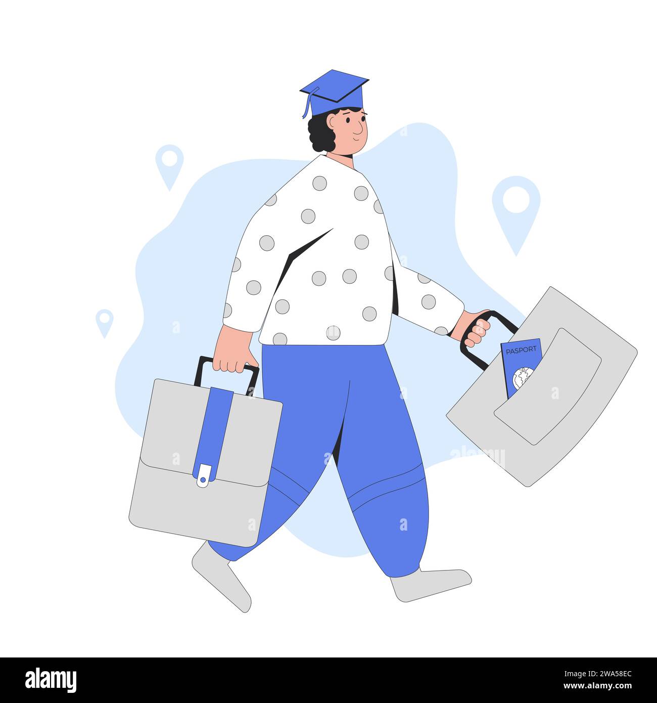 Opportunities for skilled workers to work abroad. Brain drain metaphor ...