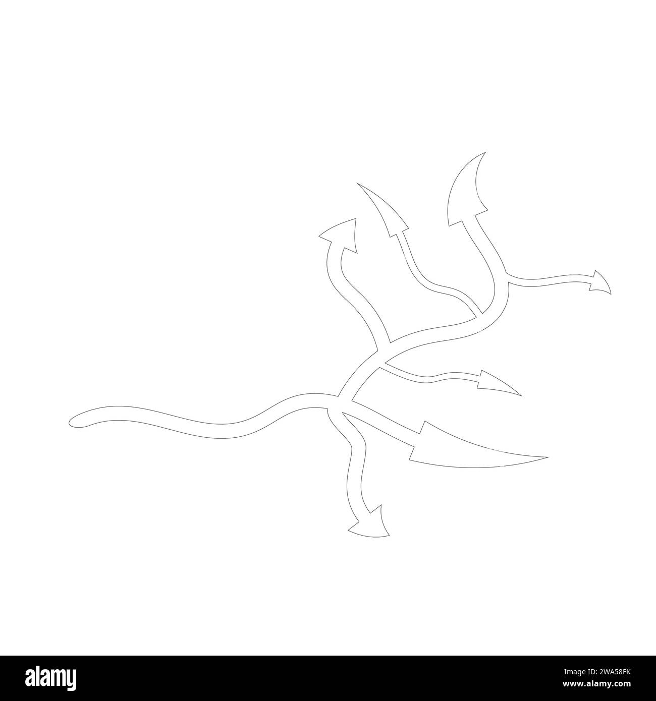 Thinking about the right path. Vector illustration in line art style ...