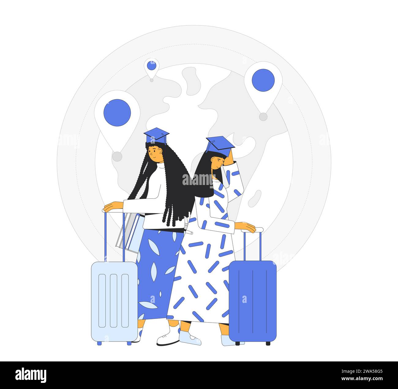 International exchange student. Graduate immigration path. Brain drain ...