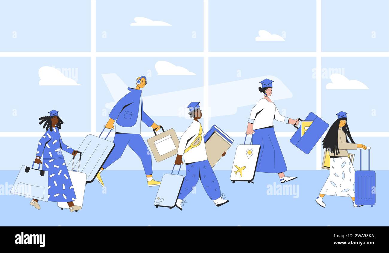 Moving abroad airport Stock Vector Images - Alamy