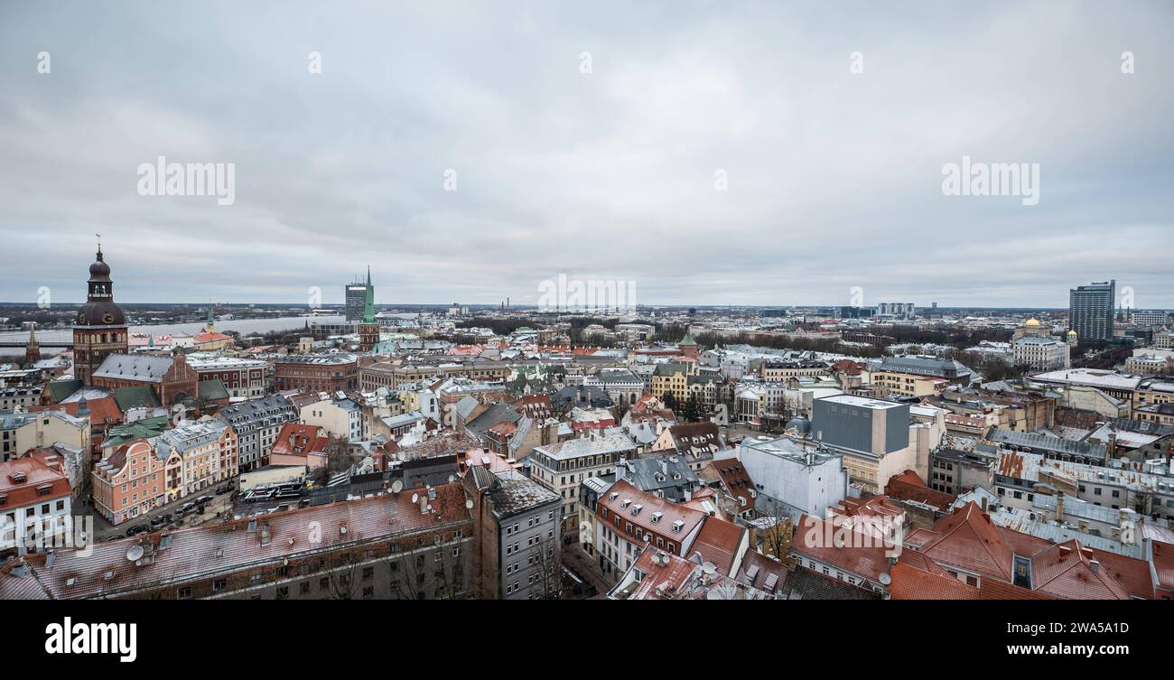 Übersicht über Riga von der Petrikirche Riga Lettland *** Overview of ...