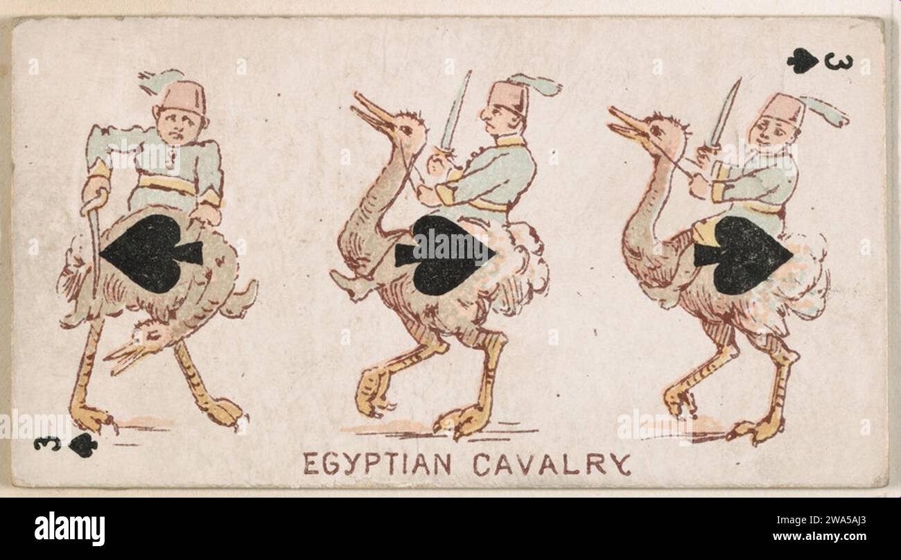 Three of Spades, Egyptian Cavalry, from Harlequin Cards, 2nd Series ...
