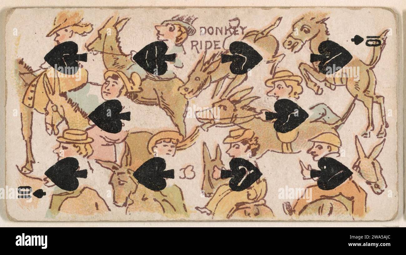Ten of Spades, Donkey Ride, from Harlequin Cards, 2nd Series (N220 ...