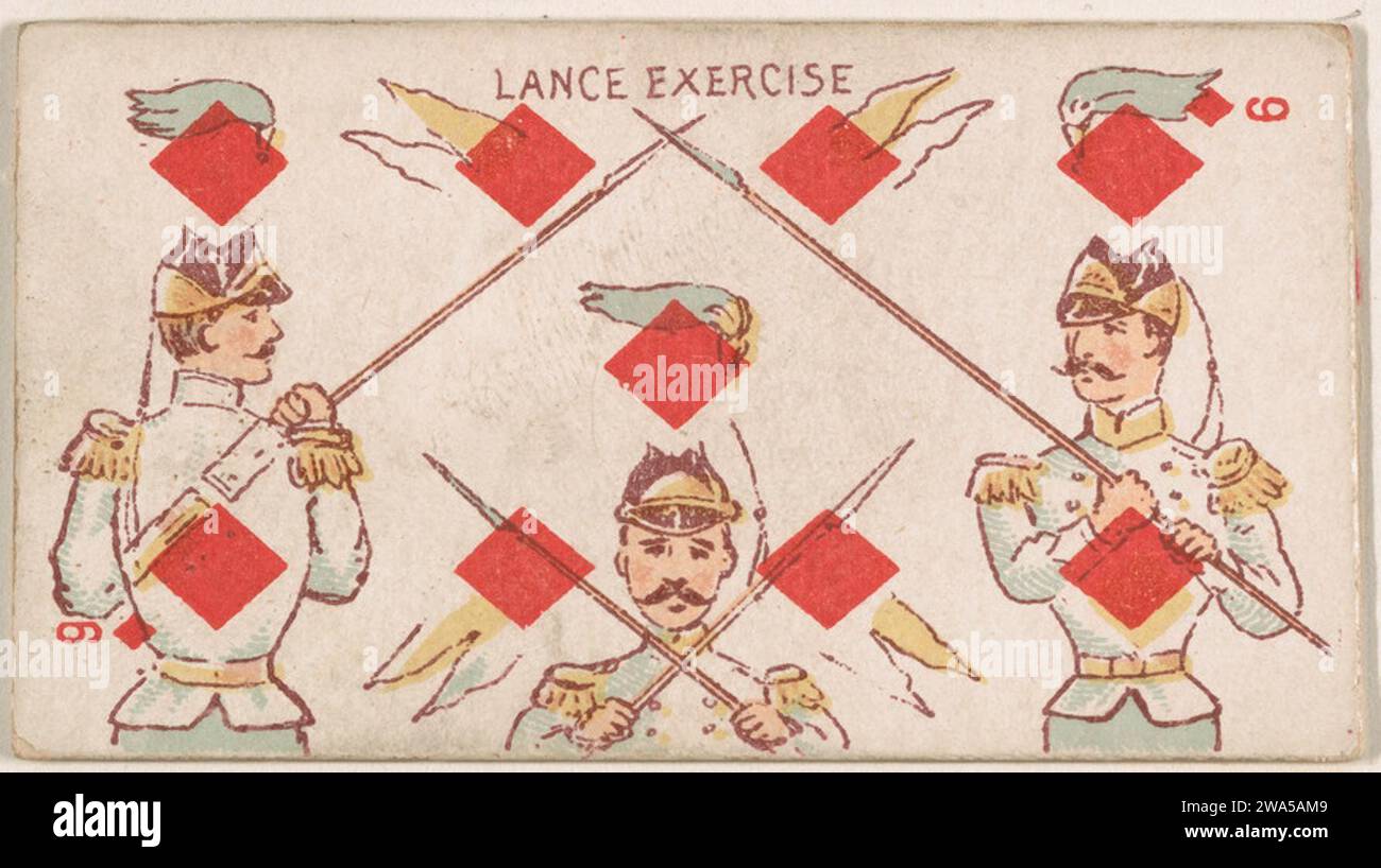Nine of Diamonds, Lance Exercise, from Harlequin Cards, 2nd Series ...