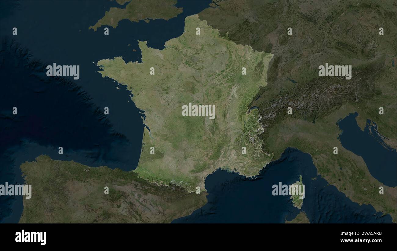 France highlighted on a high resolution satellite map Stock Photo - Alamy