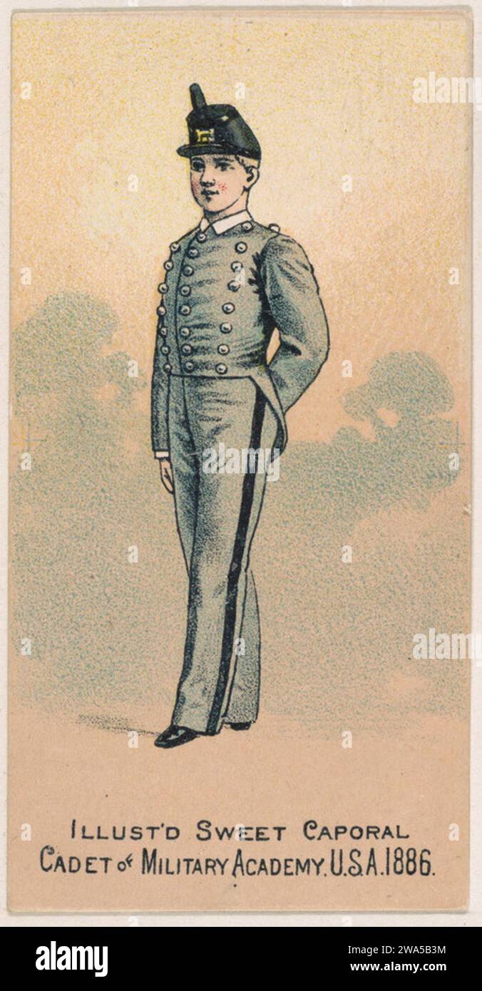 Cadet of Military Academy, United States Army, 1886, from the Military ...