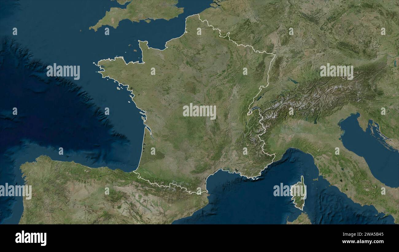 France outlined on a high resolution satellite map Stock Photo - Alamy