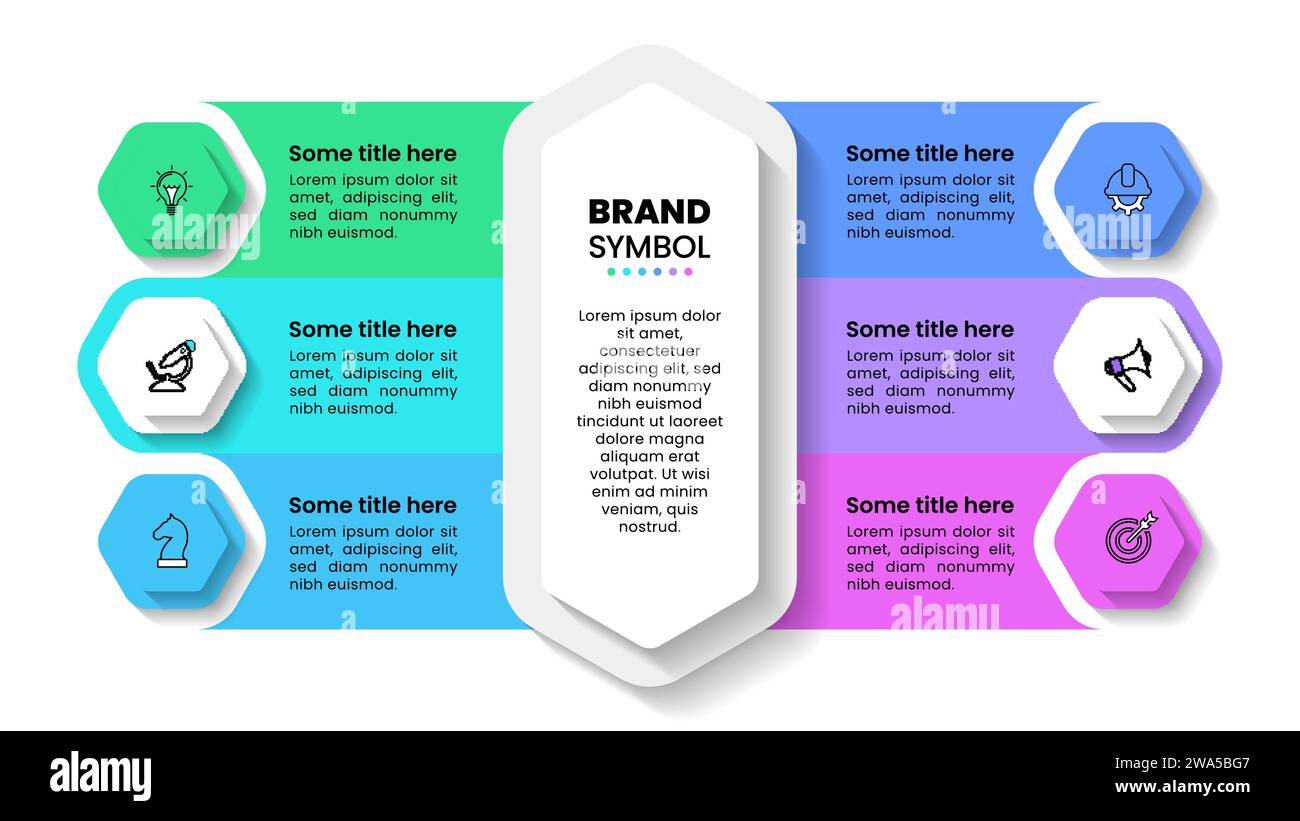 Infographic template with icons and 6 options or steps. Can be used for ...