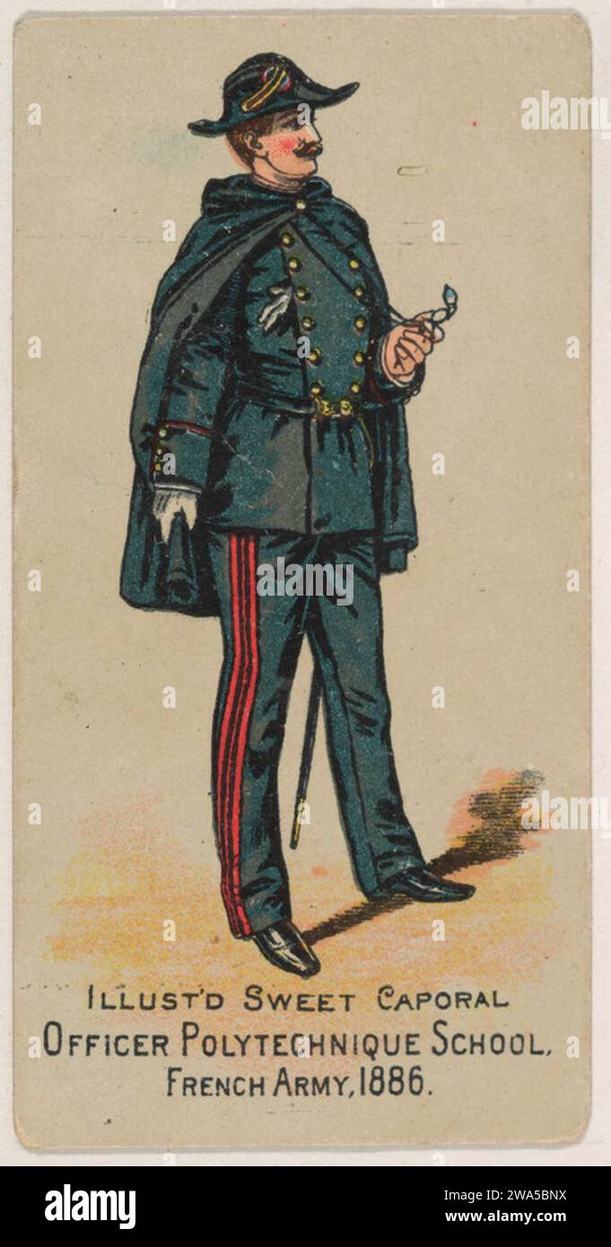 Officer, Polytechnique School, French Army, 1886, from the Military ...