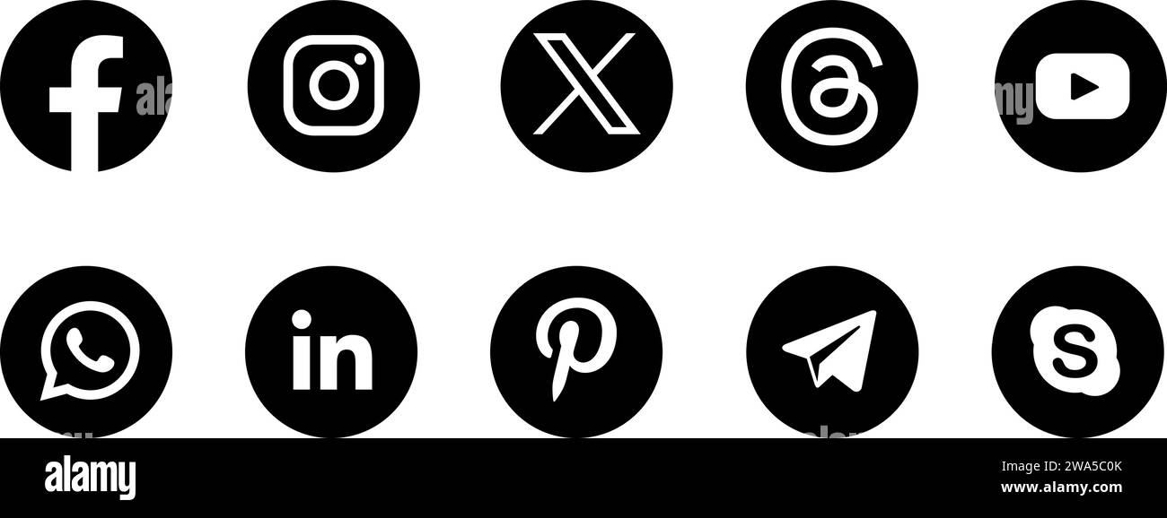 social media icon 2024. X, Threads, Facebook, Instagram, YouTube ... social media icon 2024. X, Threads, Facebook, Instagram, YouTube ...