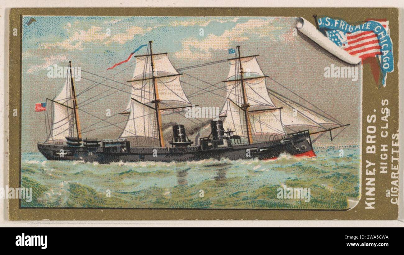 U.S. Frigate Chicago, from the Naval Vessels of the World series (N226 ...