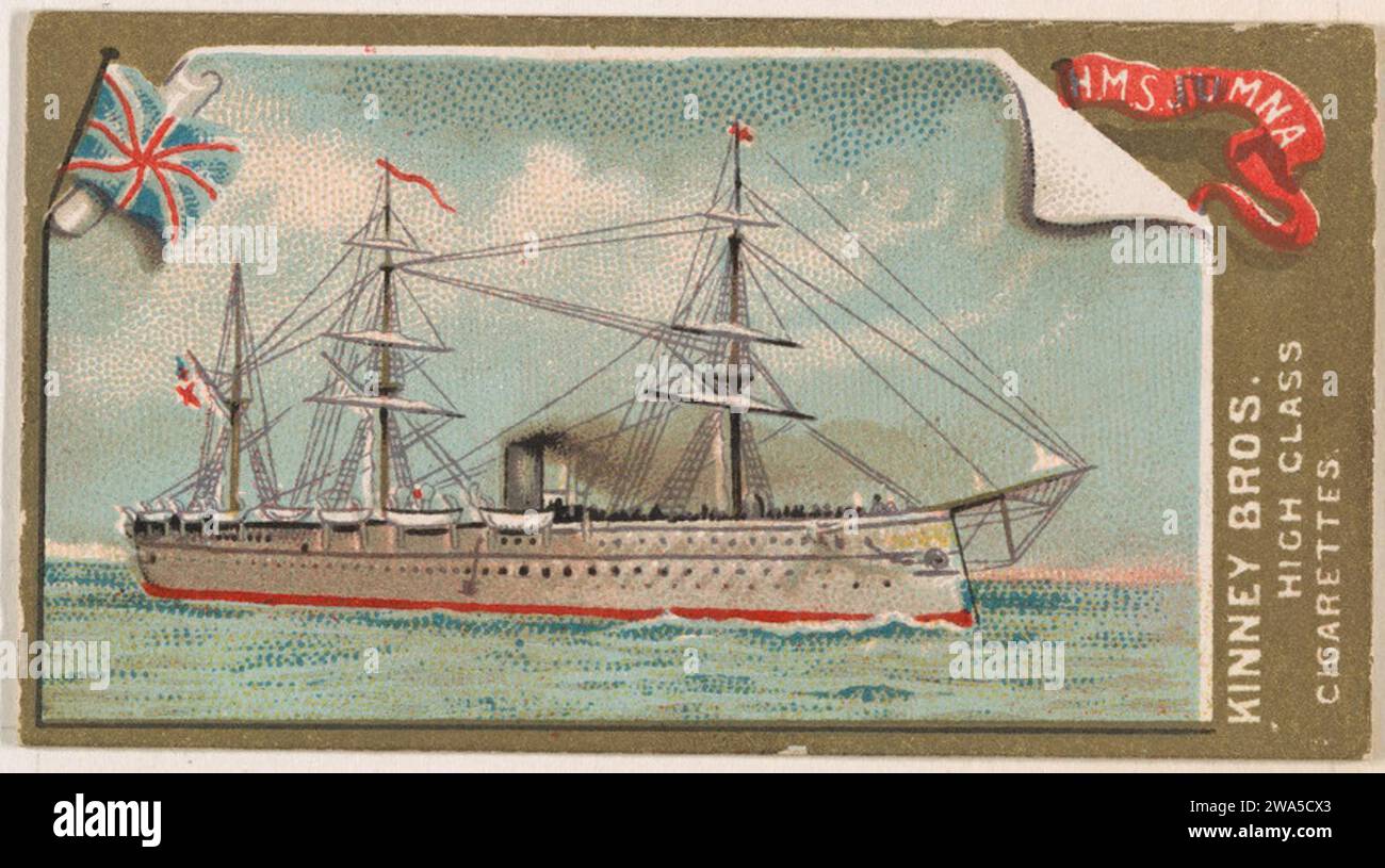 H.M.S. Jumna, from the Naval Vessels of the World series (N226) issued ...
