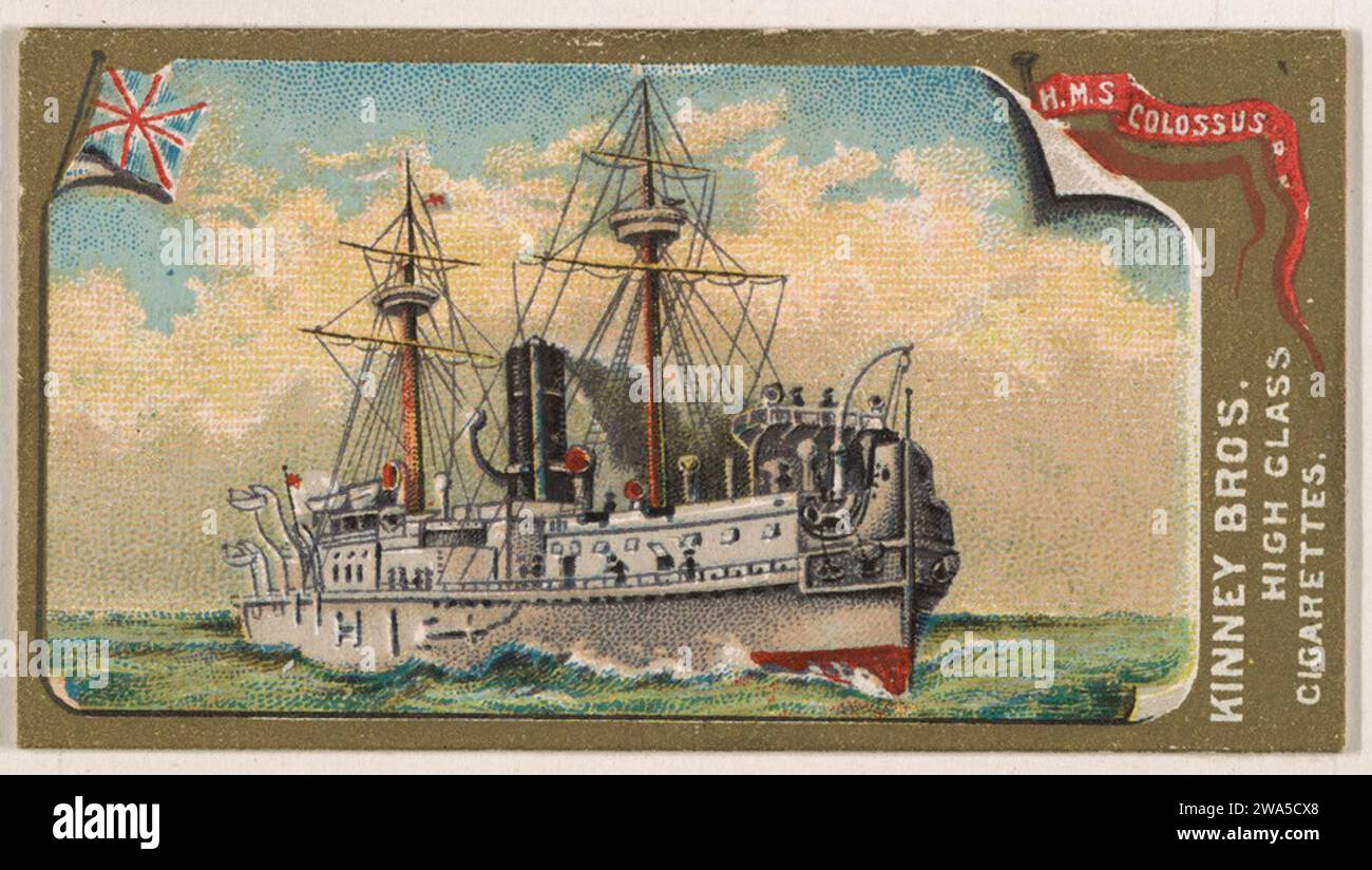 H.M.S. Colossus, Royal Navy, from the Naval Vessels of the World series ...