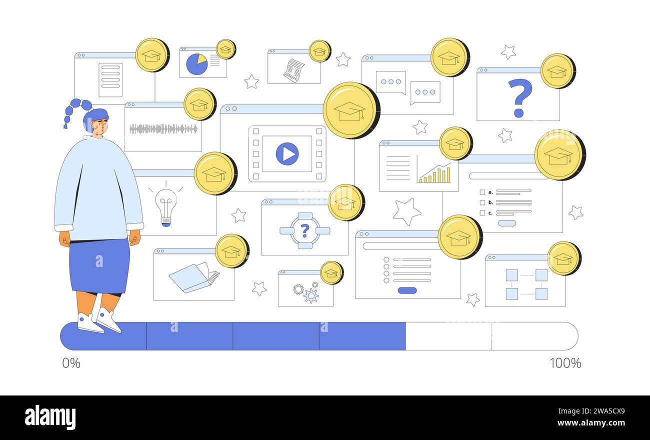 Gamification in learning. Vector illustration. Incorporating ...