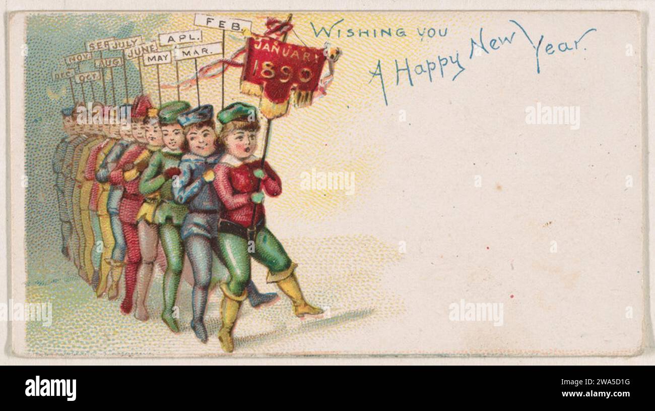 Wishing You a Happy New Year, from the New Years 1890 series (N227 ...