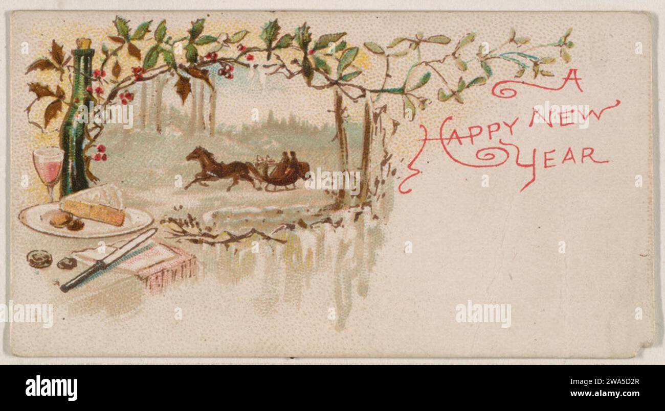 A Happy New Year, from the New Years 1890 series (N227) issued by ...