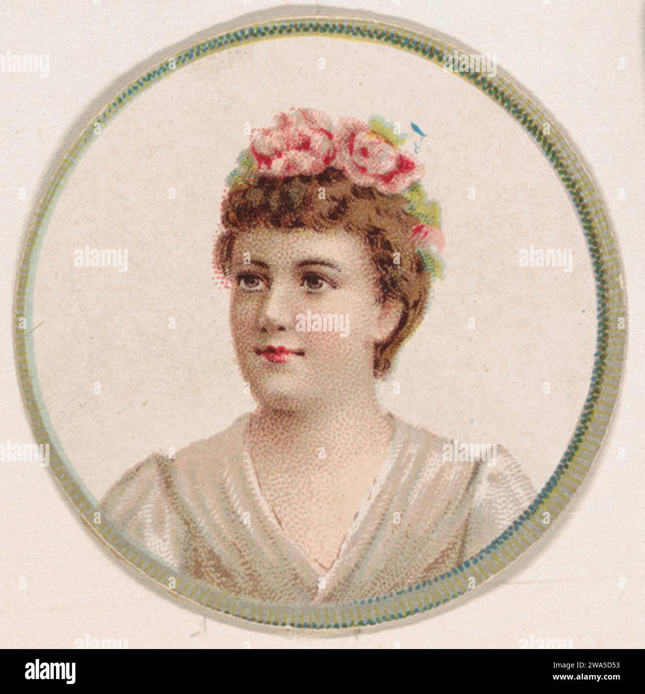 Woman wearing floral hat, from the Novelties series (N228, Type 2 ...