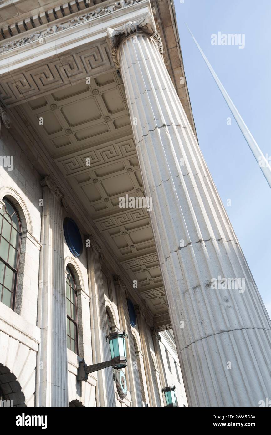 Ireland, Dublin, the General Post Office building pillars and the ...