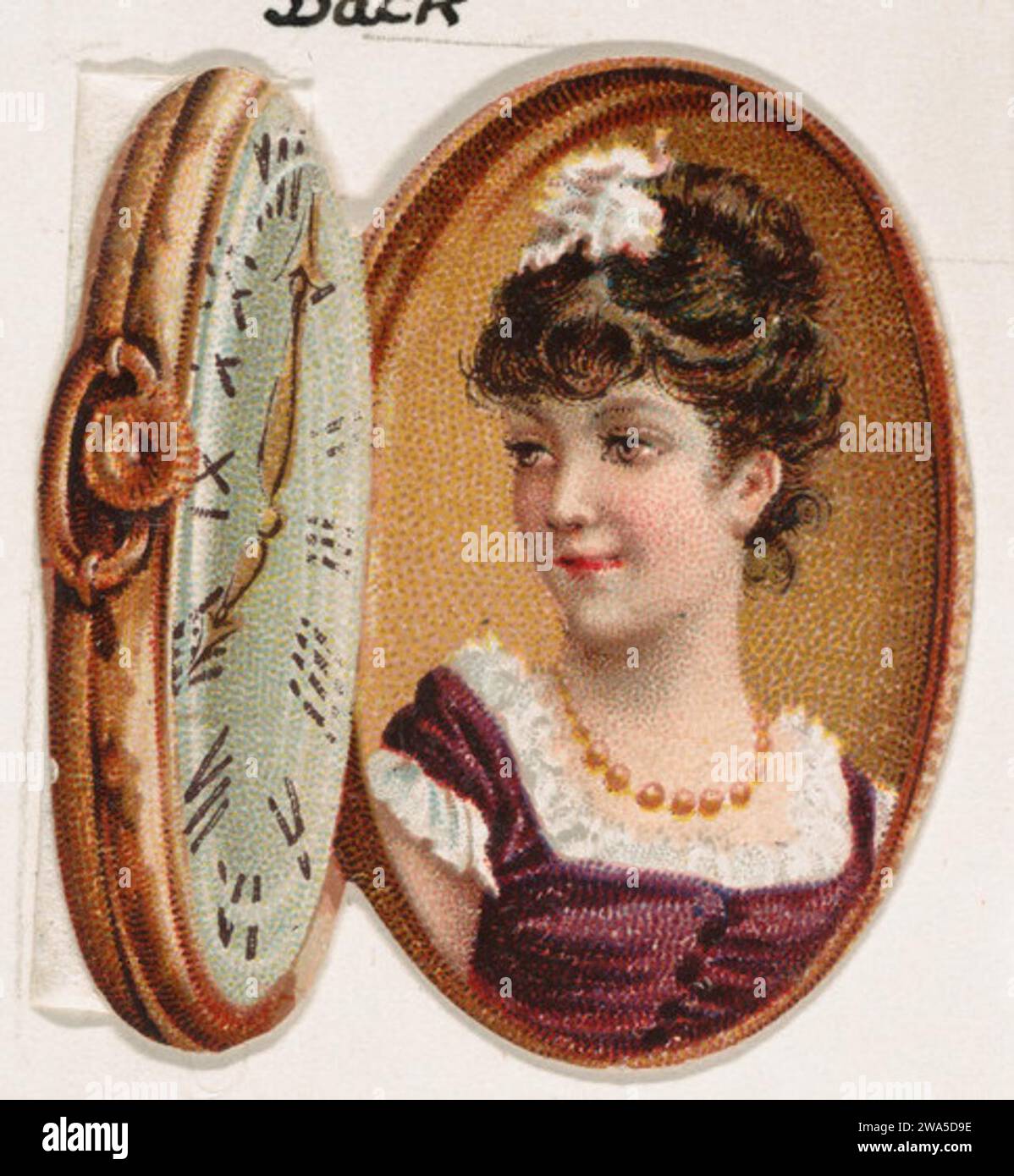 Pocket watch, from the Novelties series (N228, Type 3) issued by Kinney ...